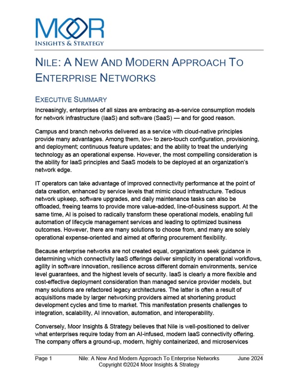 Moor Insights Report